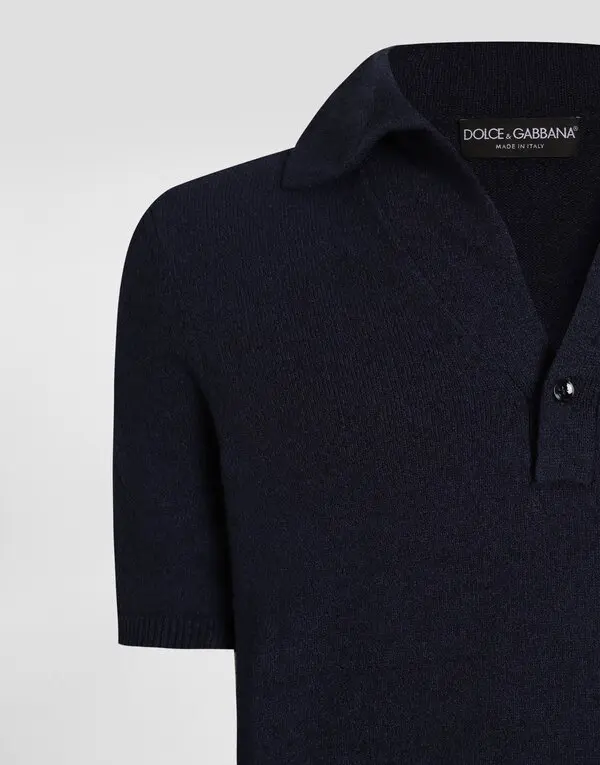 Dolce & Gabbana Dolce Gabbana Ribbed Hem Polo Shirt - Blue