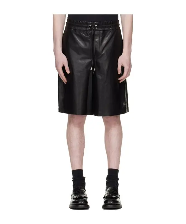 Amiri Ma Extra Large Drawstring Leather Shorts