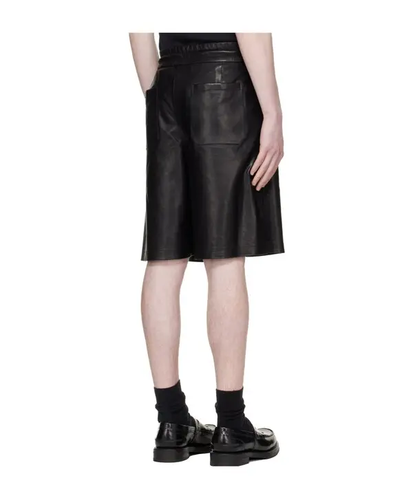 Amiri Ma Extra Large Drawstring Leather Shorts