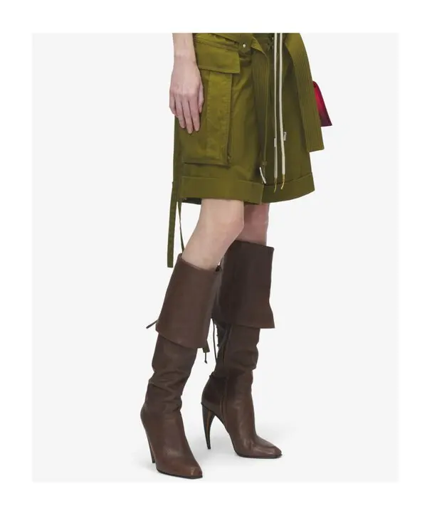 Alexander McQueen Horn Heel Knee-high Boots - Brown