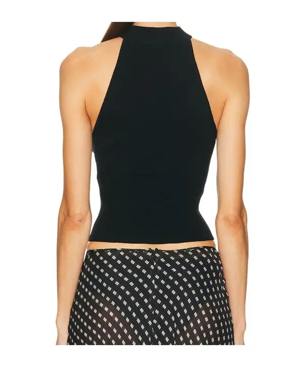 Simkhai Halterneck Knit Top With Metal Hardware