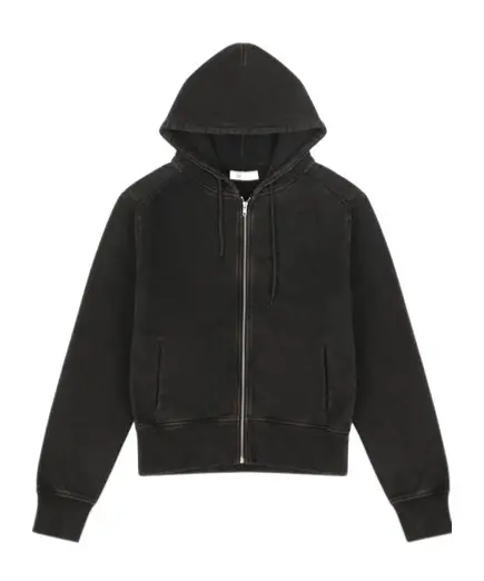 ENTIRE STUDIOS Slim Zip-up Hoodie - Washed Black