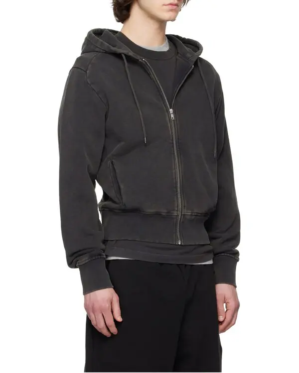 ENTIRE STUDIOS Slim Zip-up Hoodie - Washed Black