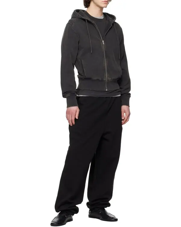 ENTIRE STUDIOS Slim Zip-up Hoodie - Washed Black