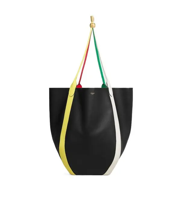 Celine Large Drop Bucket Bag In Smooth Calfskin - Black