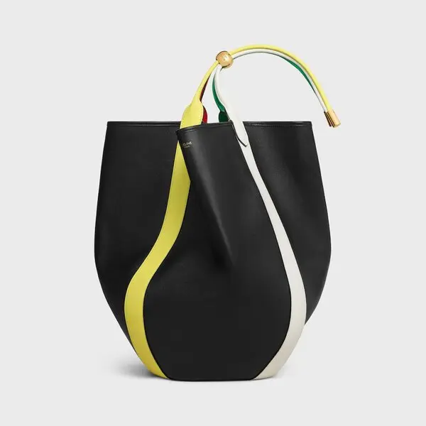 Celine Large Drop Bucket Bag In Smooth Calfskin - Black