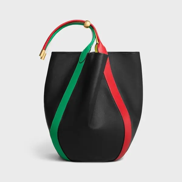 Celine Large Drop Bucket Bag In Smooth Calfskin - Black