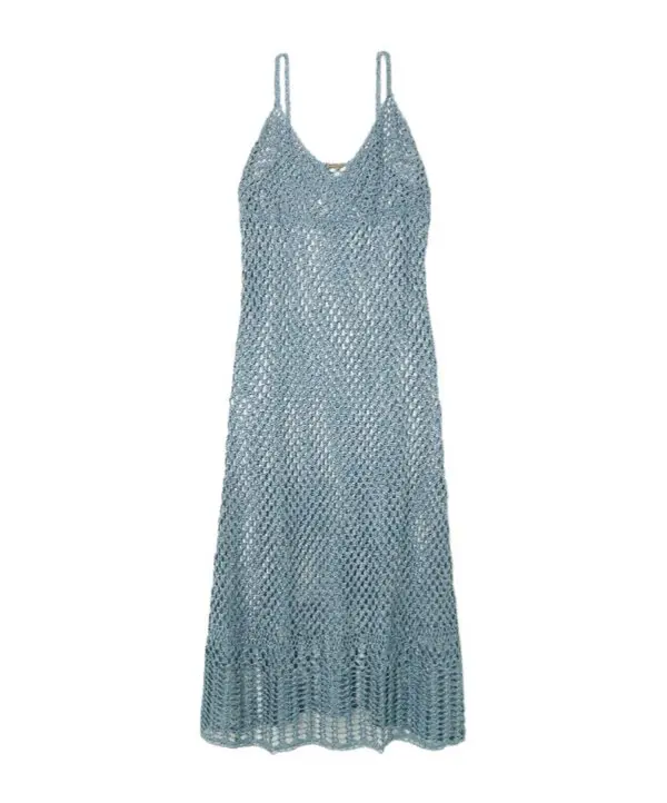 Cult Gaia Silena Crochet-knit Midi Dress - Blue