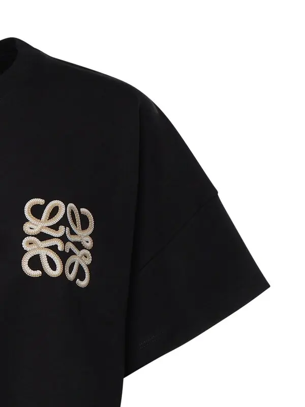 Loewe Anagram Crochet Embroidered Crewneck T-shirt