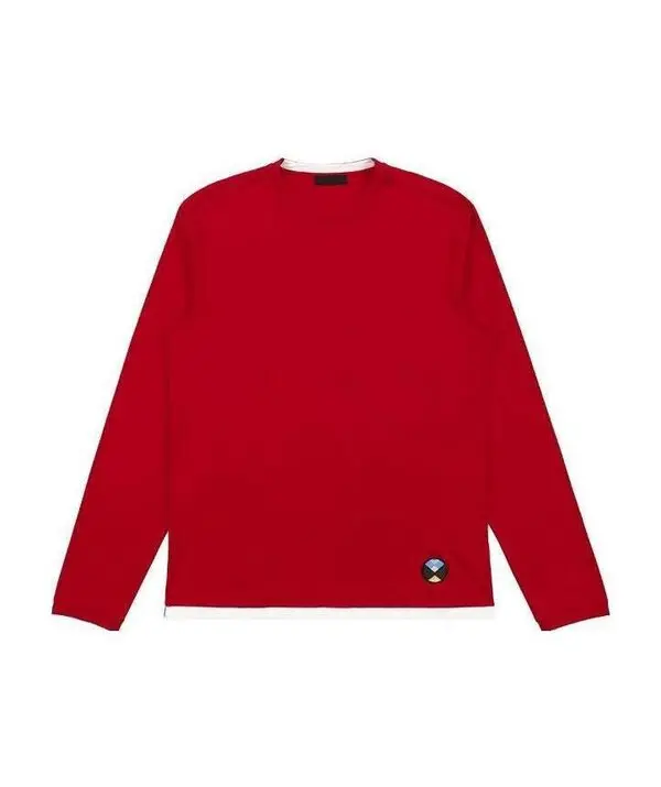 Prada Long-sleeved Detail T-shirt - Red