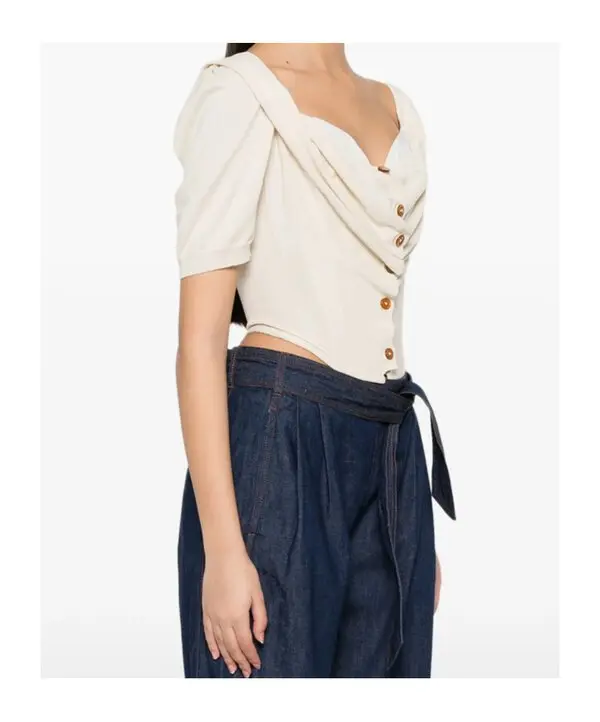 VIVIENNE WESTWOOD Draped Detail Cardigan - White