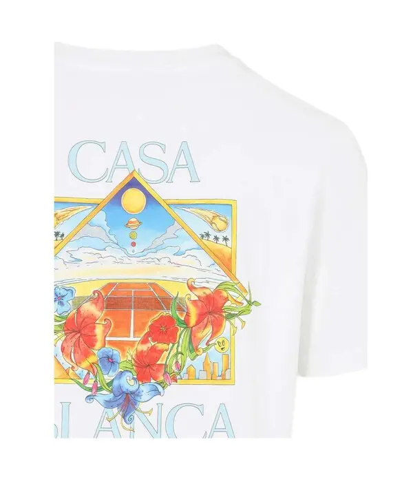 Casablanca Tennis Landscape Print T-shirt