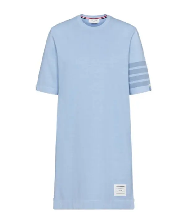 Thom Browne 4-bar Jersey Mini Dress - Light Blue