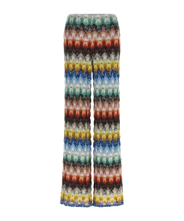 Missoni Metallic Patterned Knitted Trousers - Multicolor