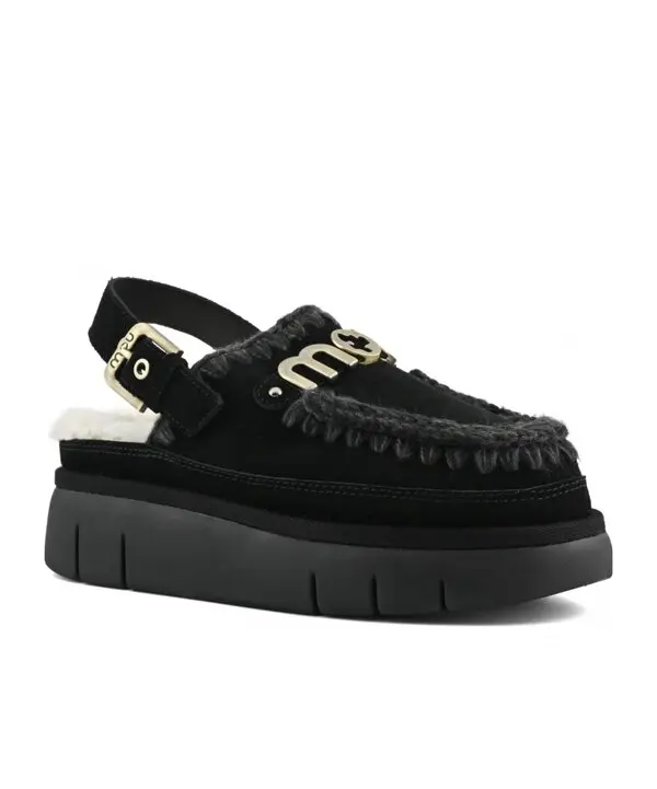 Mou Bounce Back Strap Clogs - Black