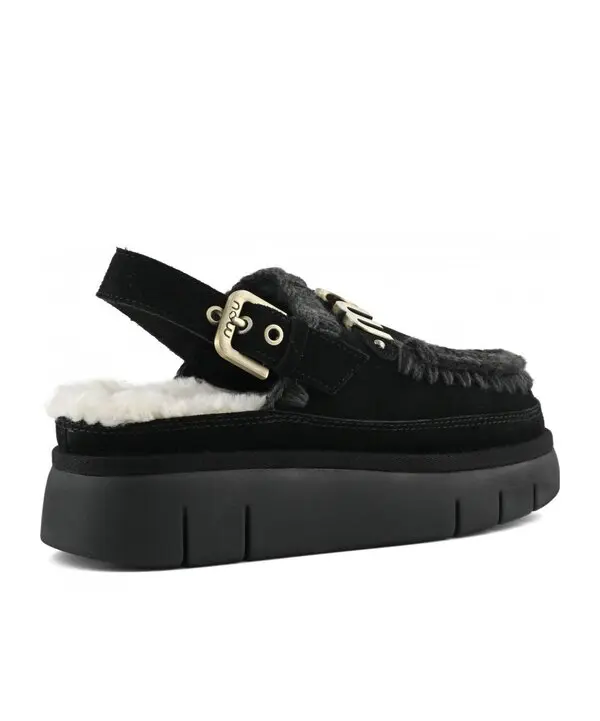 Mou Bounce Back Strap Clogs - Black