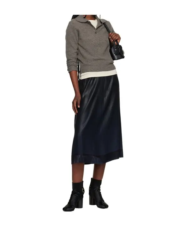 MAISON MARGIELA Brushed Wool Polo - Mud