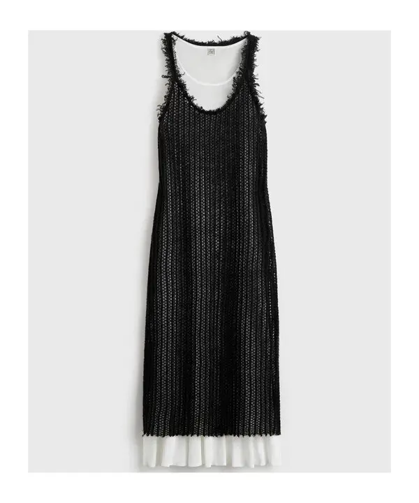 TOTEME Sleeveless Round Neck Midi Dress - Black