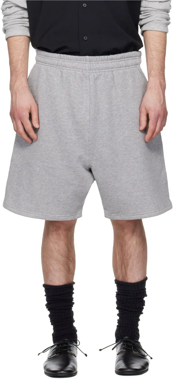 ENTIRE STUDIOS Standard Elastic Waistband Sweatshorts - Gray Marble