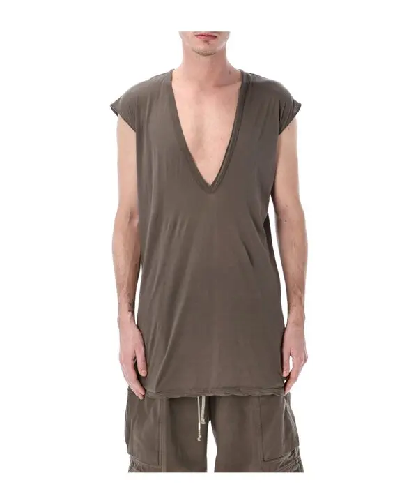 Rick Owens Dylan Deep V-neck T-shirt - Brown