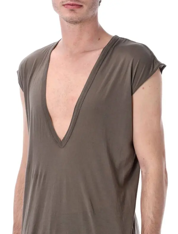 Rick Owens Dylan Deep V-neck T-shirt - Brown