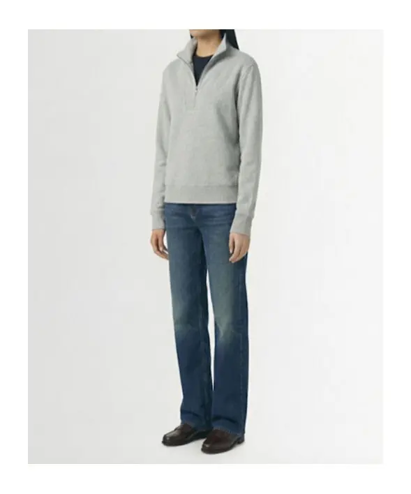NILI LOTAN Diya 1/4 Zip Cotton Blend Sweatshirt