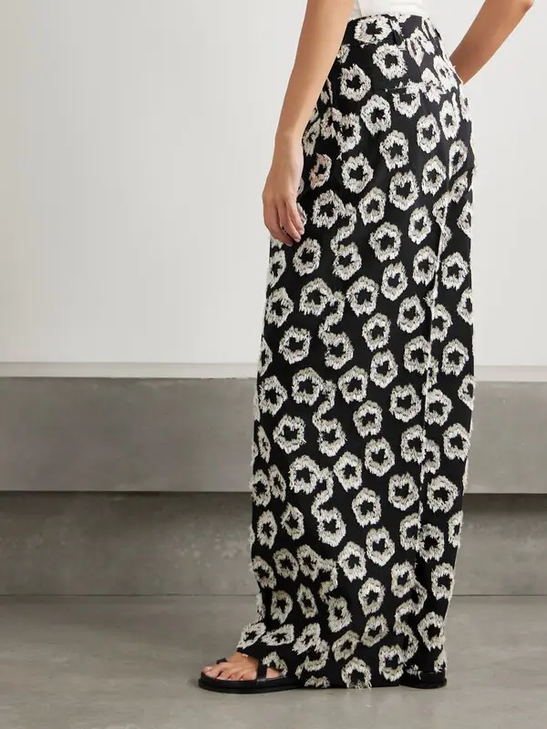 Ulla Johnson Cai Trousers Abstract Fil Coup Dot Pattern Wide Leg