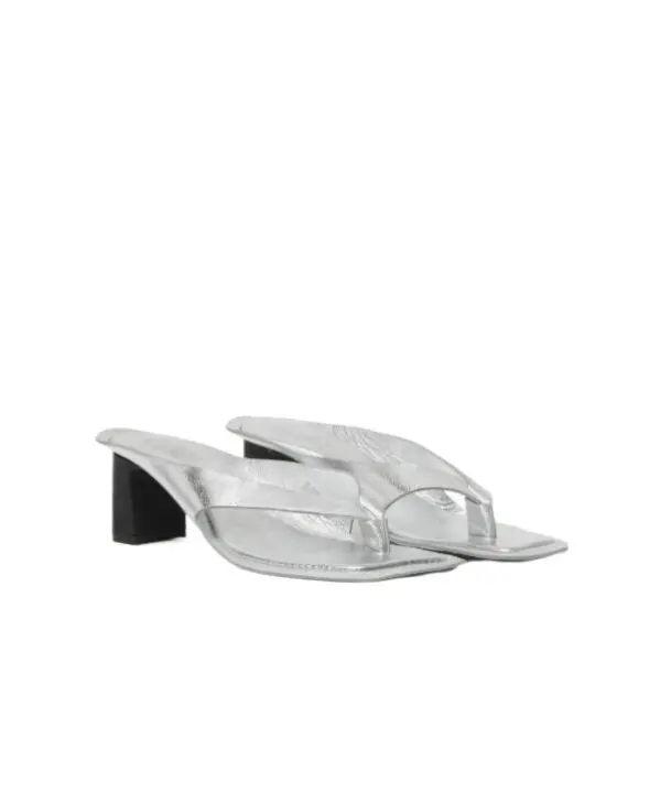 MAISON MARGIELA Metallic Leather Flip Flop Mules