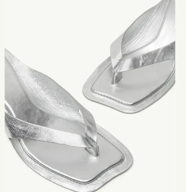 MAISON MARGIELA Metallic Leather Flip Flop Mules