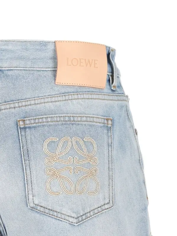 Loewe Frayed Hem Denim Shorts