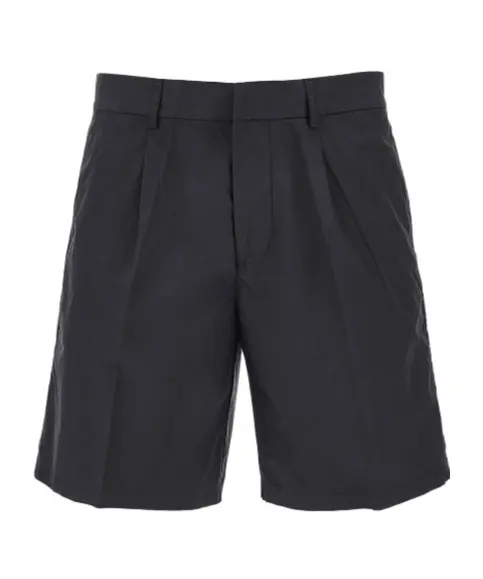 Emporio Armani Pleated Bermuda Shorts - Navy Blue