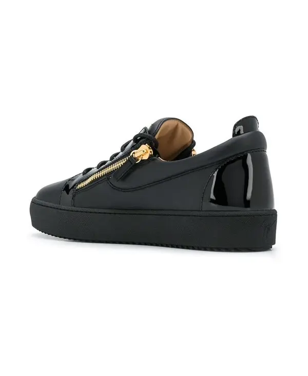 GIUSEPPE ZANOTTI Zip Detailed Lace-up Sneakers - Black