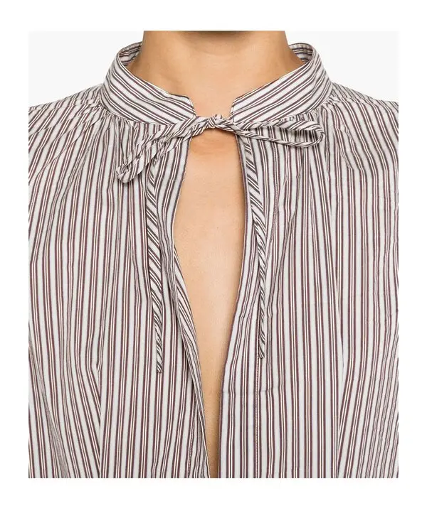 Dries Van Noten Denvo Striped Silk-blend Long Dress - Brown