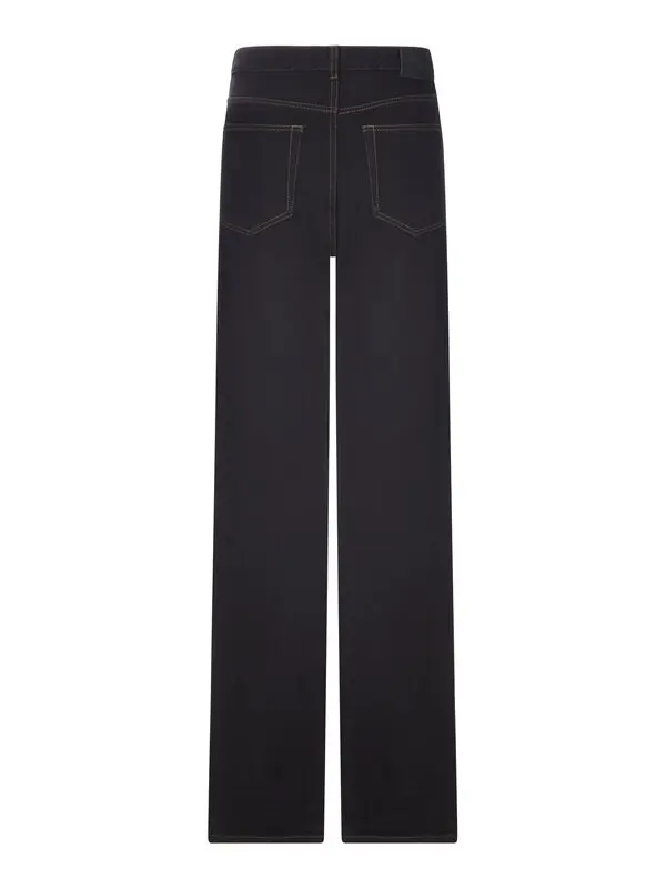 Saint Laurent Contrast Stitch Wide-leg Jeans