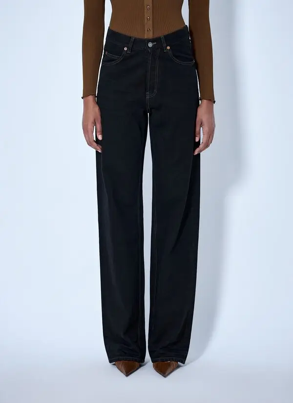 Saint Laurent Contrast Stitch Wide-leg Jeans