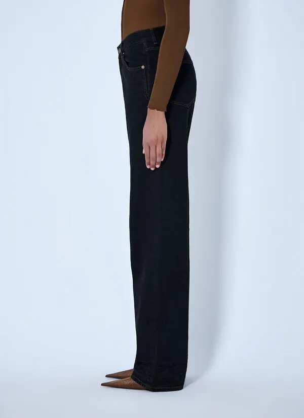 Saint Laurent Contrast Stitch Wide-leg Jeans