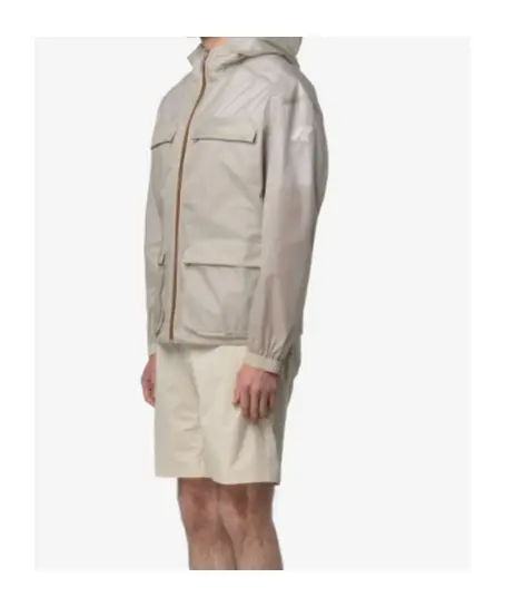 K-WAY Hooded Zip-up Pocket Jacket - Gray