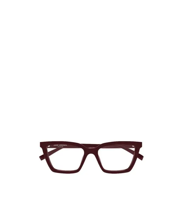 Saint Laurent Rectangle Frame Full Rim Eyeglasses - Brown