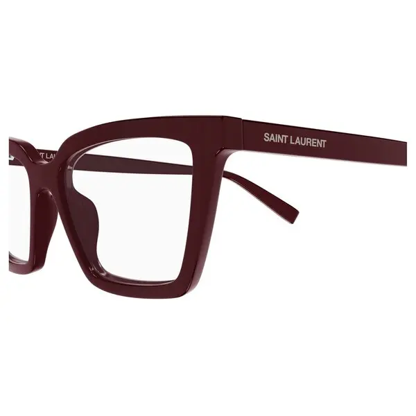 Saint Laurent Rectangle Frame Full Rim Eyeglasses - Brown