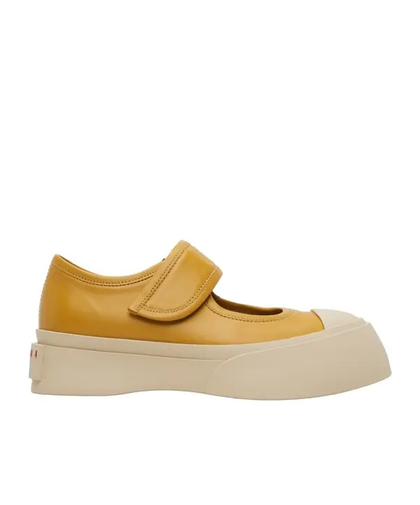 Marni Mary Jane Round-toe Sneakers With Rubber Cap Toe And Platform Sole