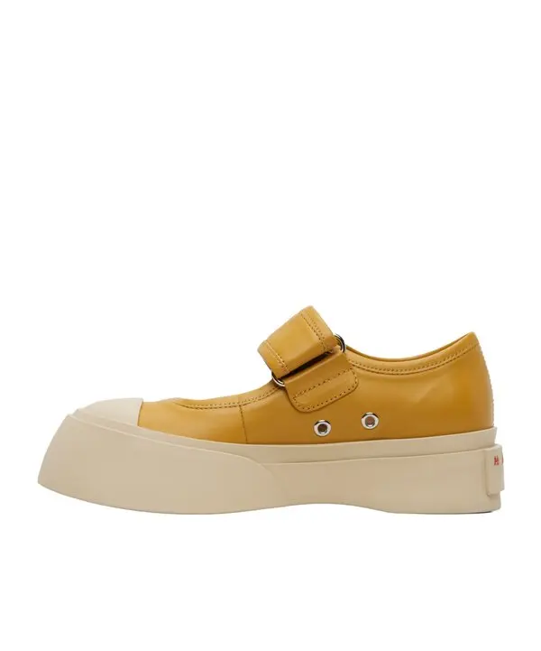 Marni Mary Jane Round-toe Sneakers With Rubber Cap Toe And Platform Sole