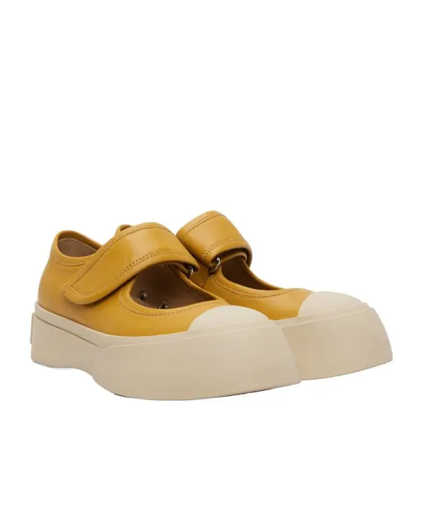 Marni Mary Jane Round-toe Sneakers With Rubber Cap Toe And Platform Sole