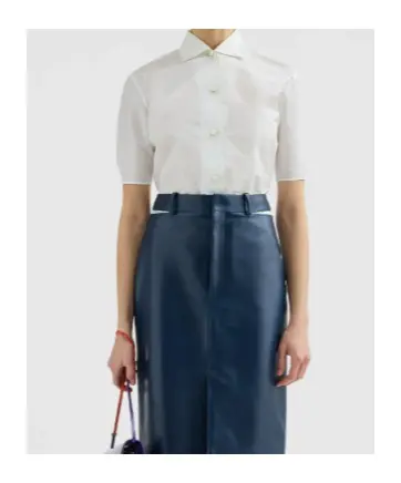 JIL SANDER Technical Faille Cropped Shirt - Optic White