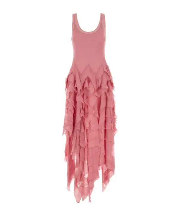 Blumarine Sleeveless Ruffled Maxi Dress