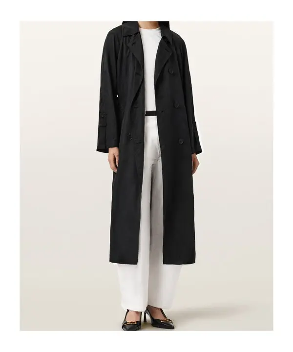 ALLSAINTS Lizie Belted Long Coat - Black