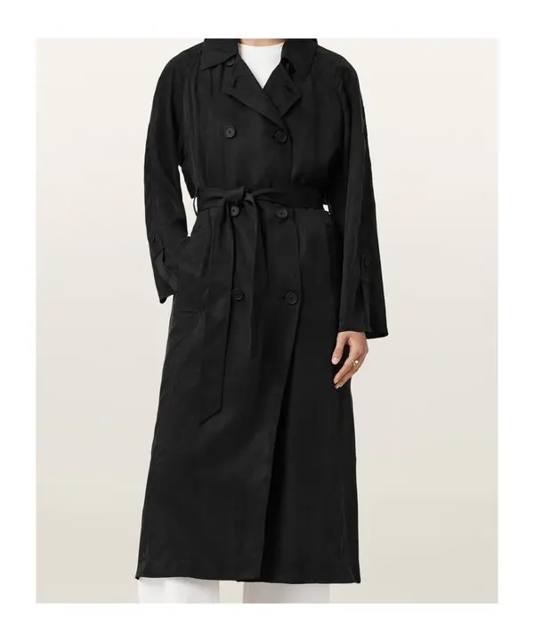 ALLSAINTS Lizie Belted Long Coat - Black