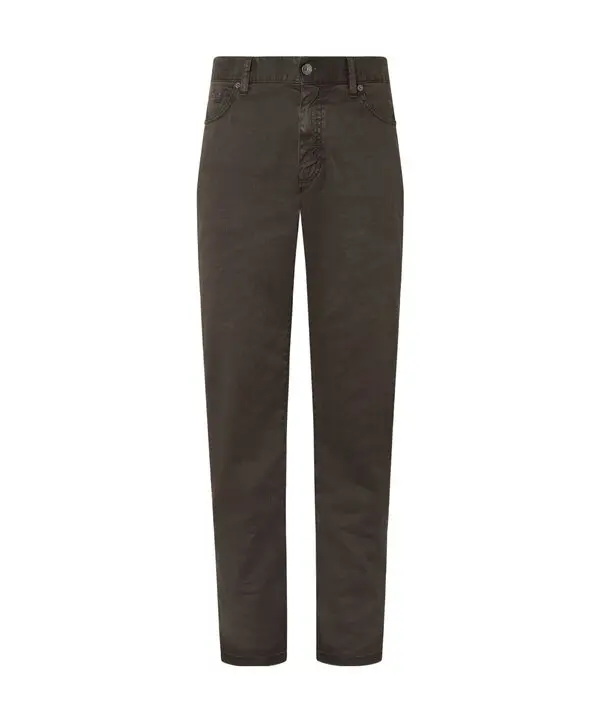 Zegna Roccia Slim Straight Jeans - Brown