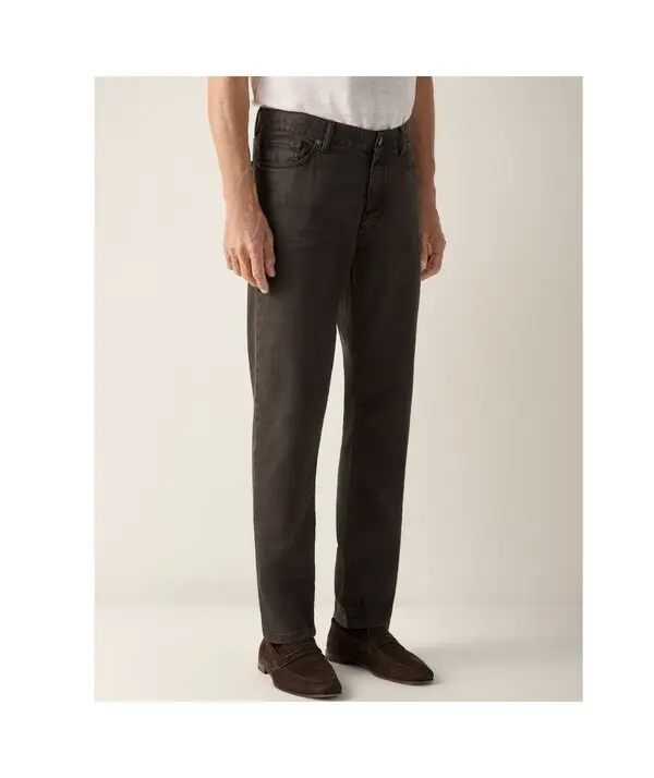 Zegna Roccia Slim Straight Jeans - Brown