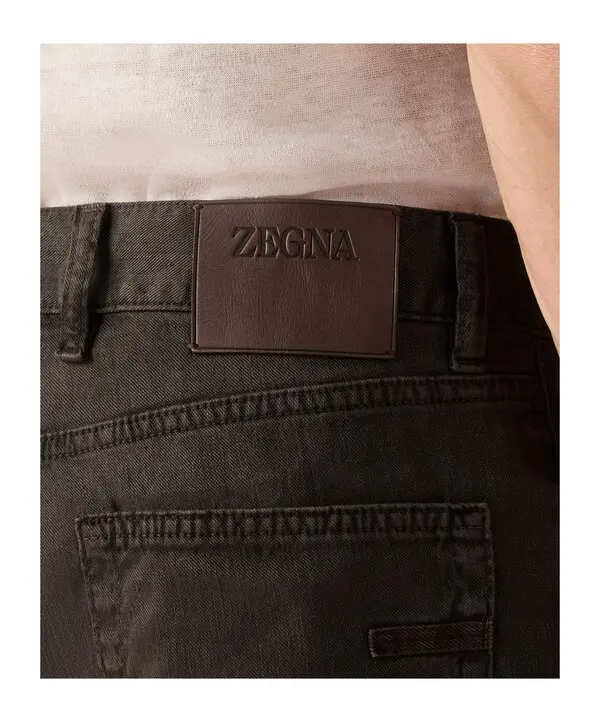 Zegna Roccia Slim Straight Jeans - Brown