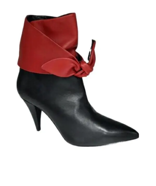 Saint Laurent Pointed Ankle Boots With Contrasting Knot Detail